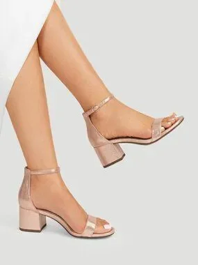 Shoes | Dream Pairs Womens Champagne Chunky Block Heel Ankle Strap ...
